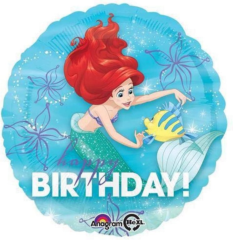Mala Sirena Ariel balon Happy Birthday