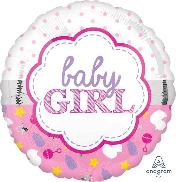 Baby Girl balon sa tufnama, zvečkom i flašicama