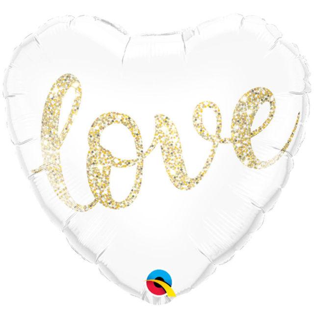 Srce belo LOVE baloni sa helijumom