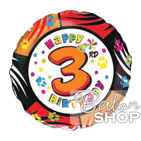 Tri broj folija okrugli balon