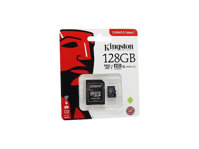 Memorijska kartica Kingston Micro SD 128GB Class 10 UHS U1 + SD adapter
