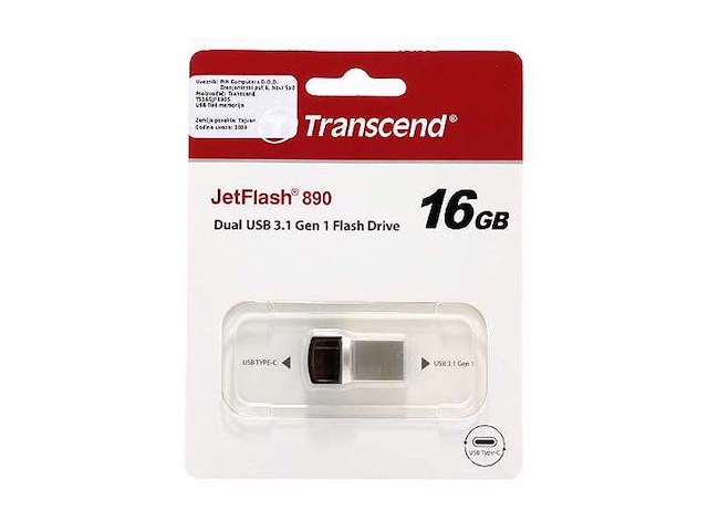 Transcend OTG flash memorija 16GB USB-Type C srebrna