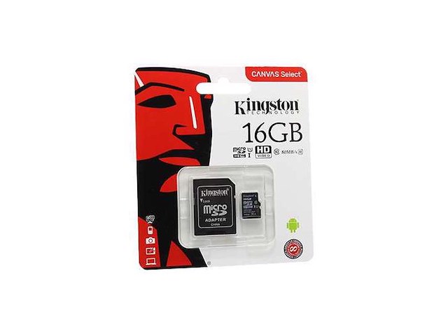 Memorijska kartica Kingston Micro SD 16GB Class 10 UHS U1 + SD čitač