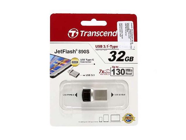 Transcend OTG flash memorija 32GB USB-Type C srebrna