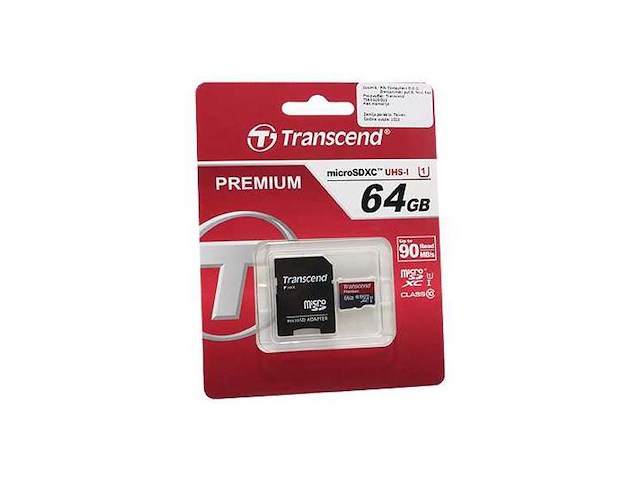 Memorijska kartica Transcend Micro SD 64GB Class 10 400x + SD adapter