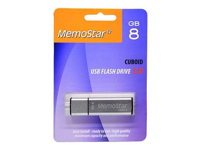 USB Flash memorija MemoStar 8GB CUBOID 3.0 srebrna