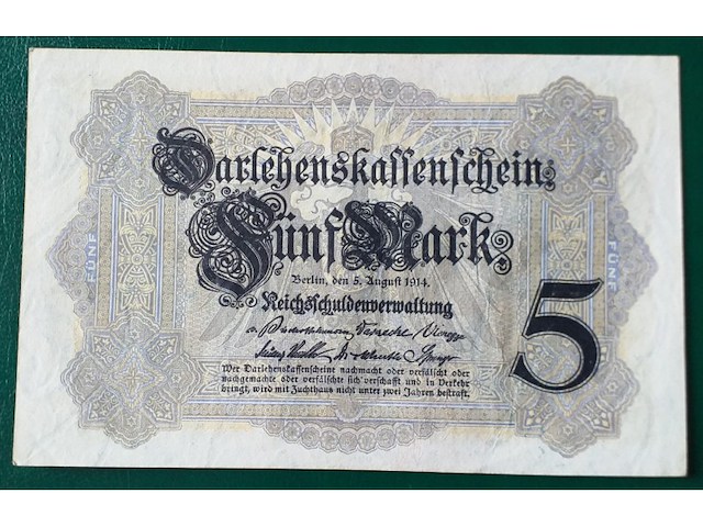 5 MARK 1914 aUNC