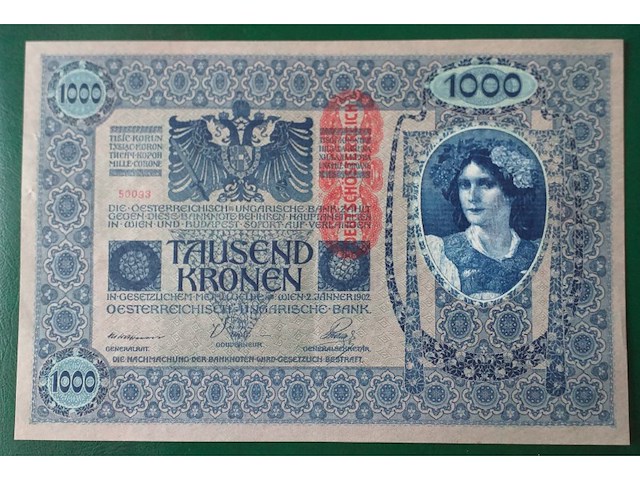 1000 KRONEN 1902 aUNC