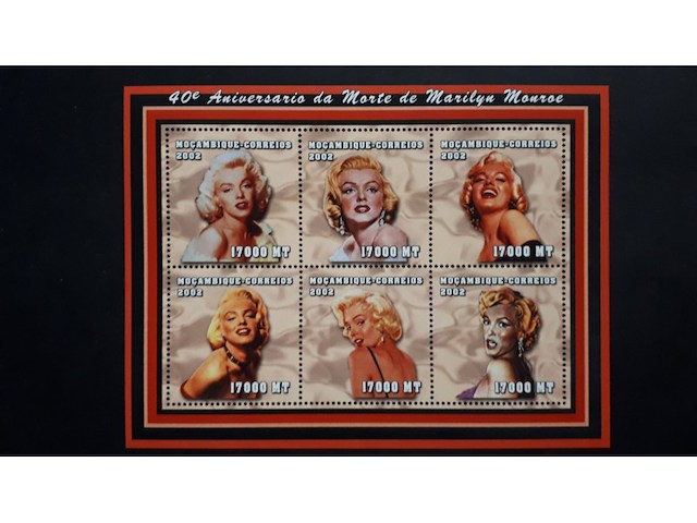 Pozn. ličnosti - Marilyn Monroe 1 - Mozambik 2002 ** T