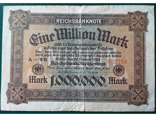 1 MILION MARAKA 1923 Berlin