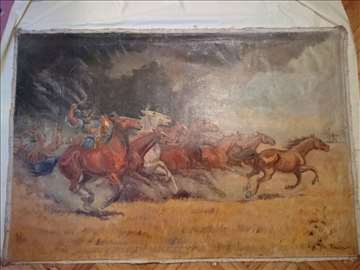 Slika "Konji" - ulje na platnu