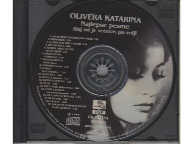 cd / OLIVERA KATARINA - Alaj mi je večeras po volji