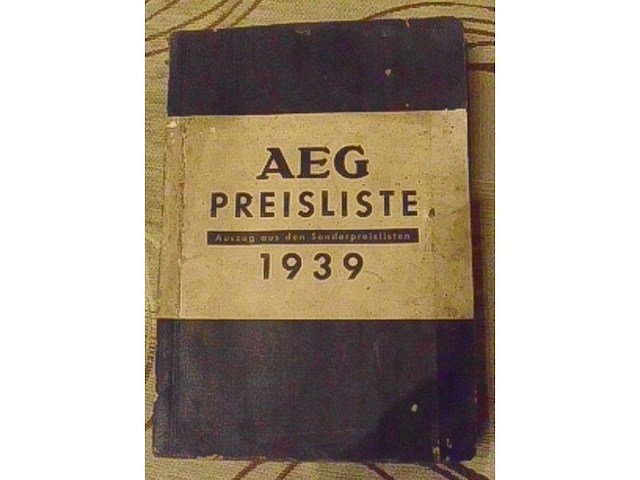 AEG PREISLISTE 1939. (Z)