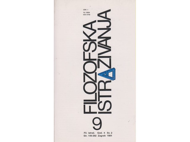 FILOZOFSKA ISTRAŽIVANJA 9/1984 - Filozofija i jezik