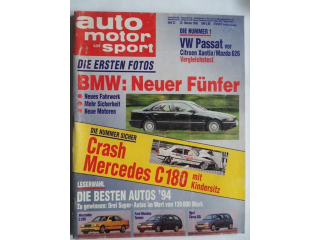 AUTO MOTOR und sport 22. Oktober1993.