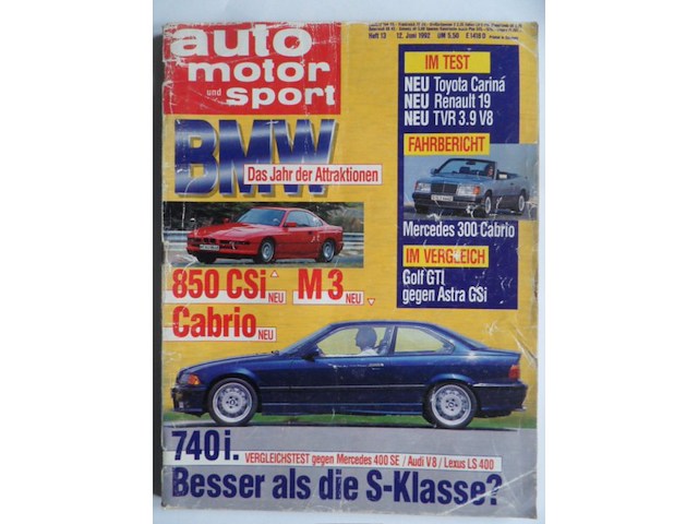 AUTO MOTOR und sport 12.juni 1992.