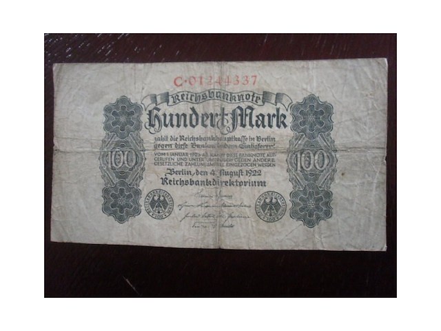 100 maraka  1922.