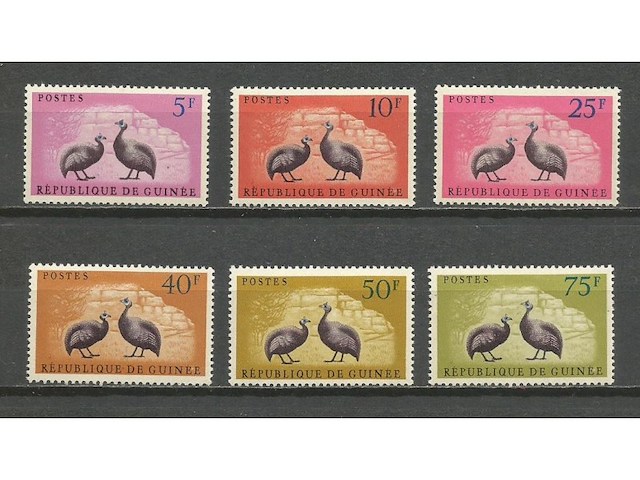 gj Guinea 1961. Ptice ,cista serija