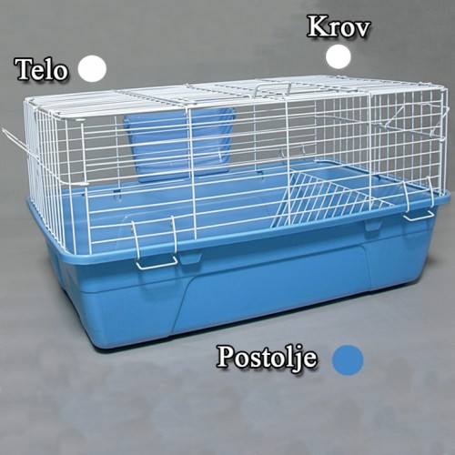 Kavez za zeca 61cm bela i plava