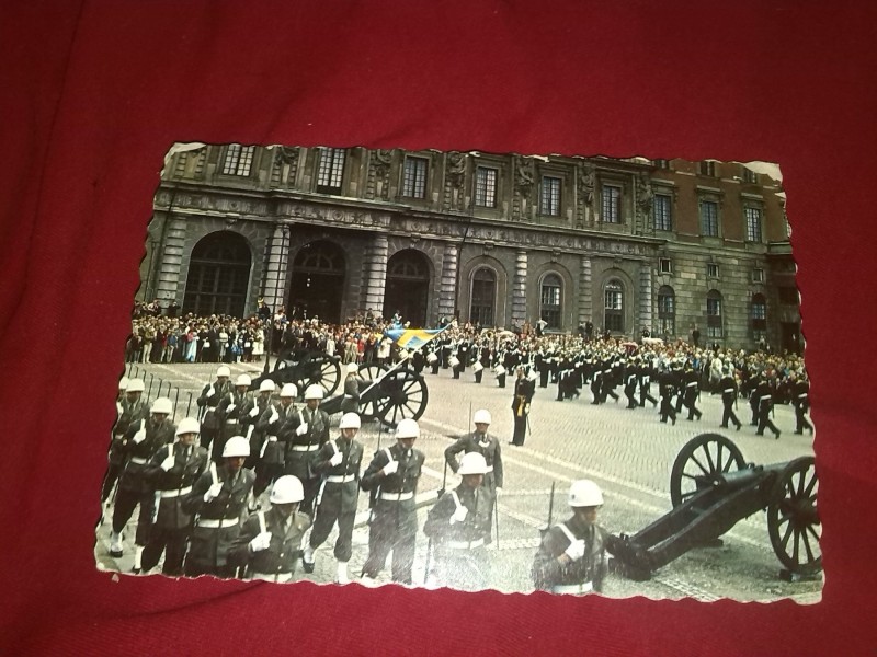 vojna parada svedska razglednica 1964