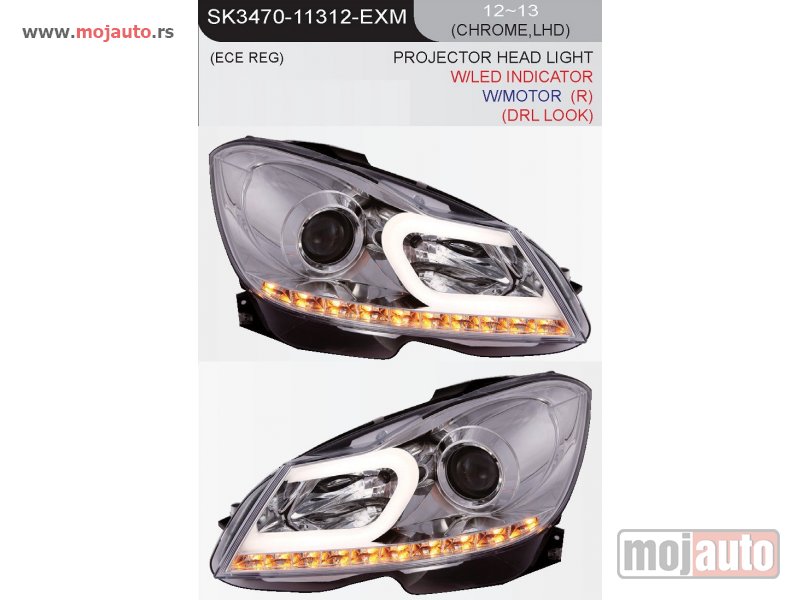 Devil Eye farovi MercedesC class W204 Hrom 12-13 + MOTOR - LED TUBE