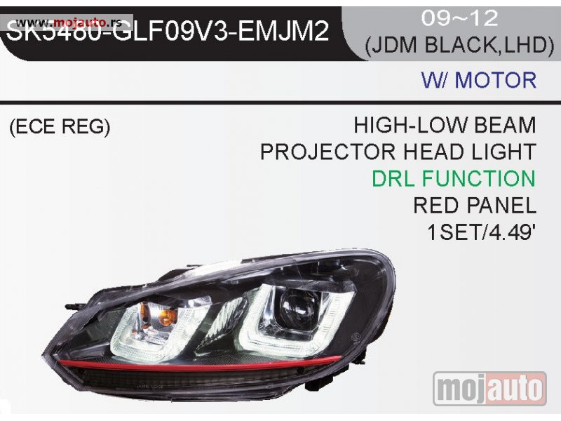 Devil Eye farovi GOLF 6 BLACK, RED LINE 09-UP DRL !!!