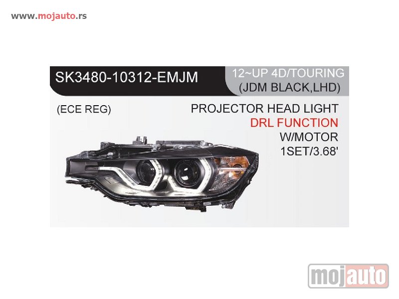 BMW 3 F30/F31 BLACK,crome 12-UP DRL