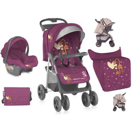 KOLICA ZA BEBE - FOXY SET PINK GIRAFFES