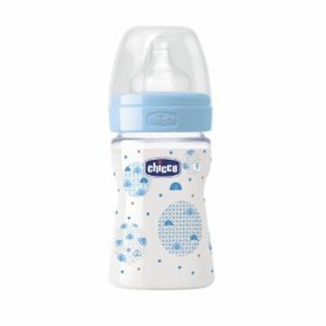 Chicco flašica wellbeing 150ml sa cuclom od silikona, dečaci