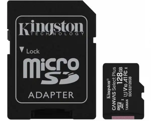 KINGSTON A1 MicroSDXC 128GB 100R class 10 SDCS2128GB + adapter