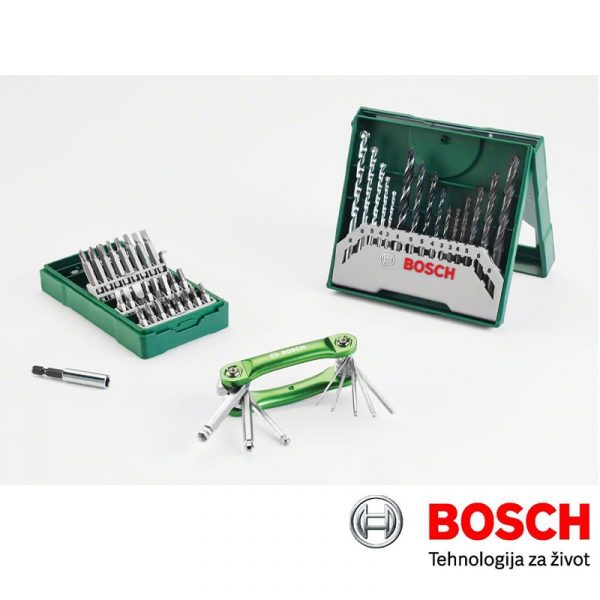 BOSCH® 15-delni mešani set burgija + 25-delni set bitova odvrtača + alat na sklapanje za unutrašnji šestougaoni prihvat