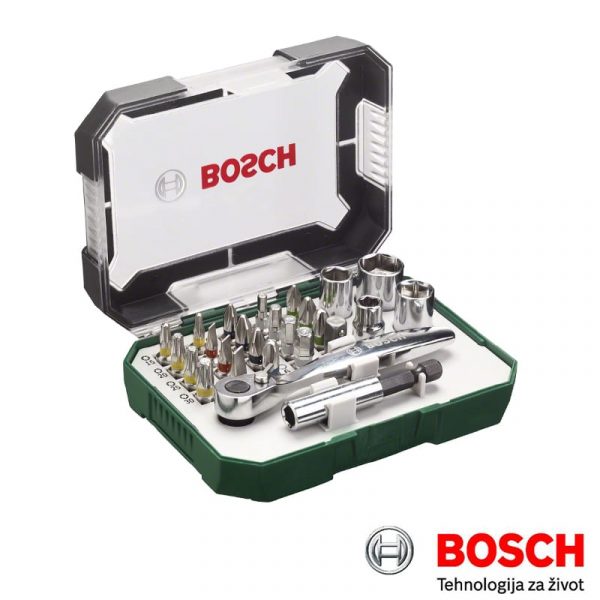 BOSCH® 26-delni set bitova odvrtača i čegrtaljki