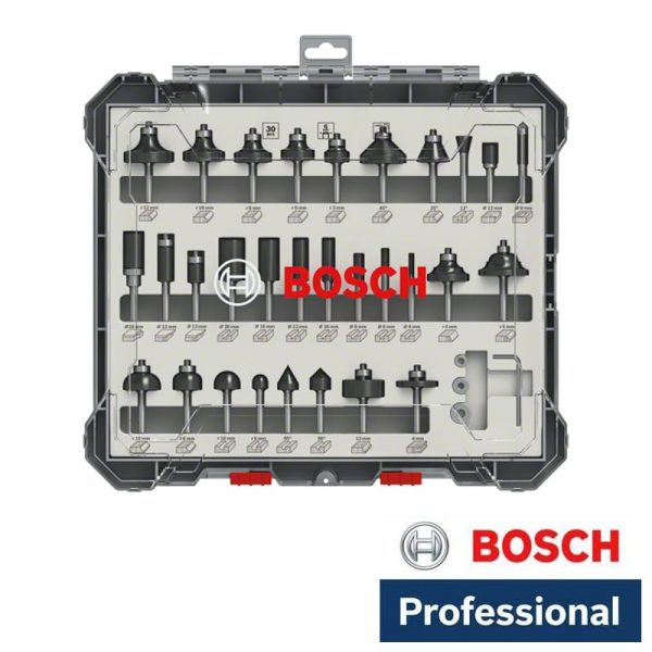 BOSCH ® 30-delni set glodala za drvo – držač od 6 mm Profi