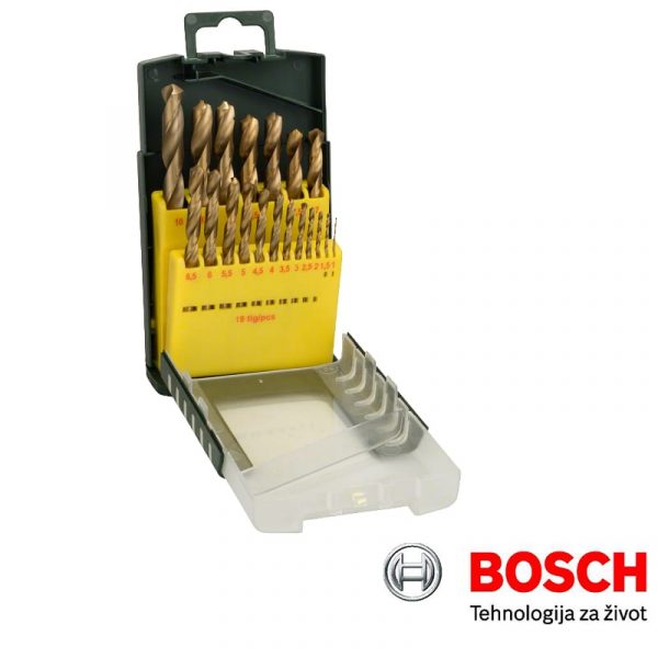 BOSCH® 19 – Delni set HSS – TiN burgija za metal