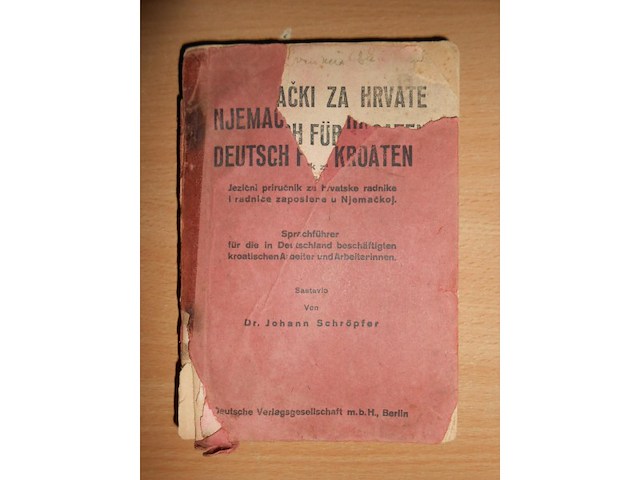 Rečnik iz 1942. godine za hrvatske radnike u Nemačkoj