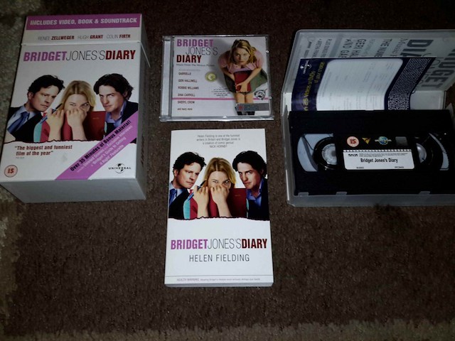 Bridget Jones`s diary VHS + knjiga + CD