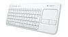 Logitech Wireless Touch K400 Plus, multi-touch navigation, US, white/black