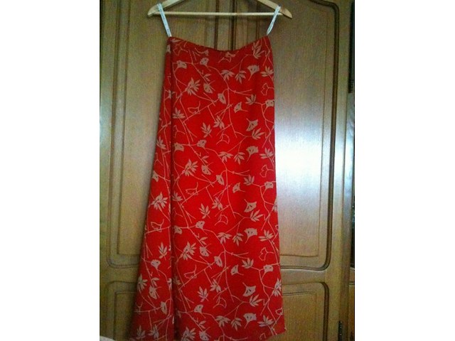 Suknja   svilena crveno drap