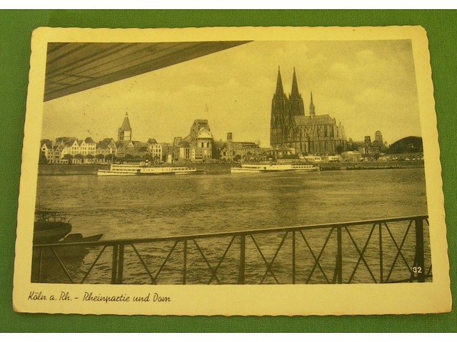 Köln am Rhein, Rheinpartie un Dom, 1957.