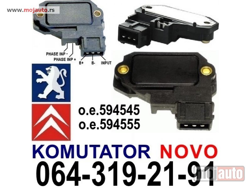 KOMUTATOR NOV 3000 din.Peugeot 106 205 306 309 405 Partner o.e.594545 o.e.594555 Citroen Ax Berlingo Bx Zx