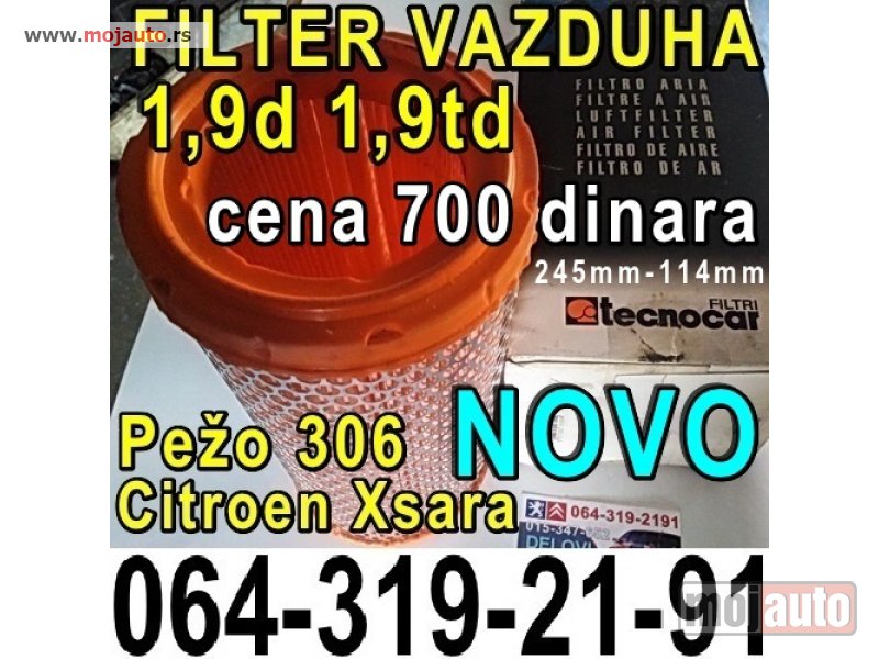 FILTER VAZDUHA NOV 700 din.Pežo 306 1,9d/td Peugeot Citroen Xsara