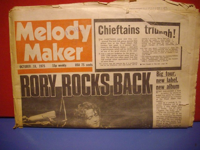 MELODY MAKER, 18 oktobar 1975.