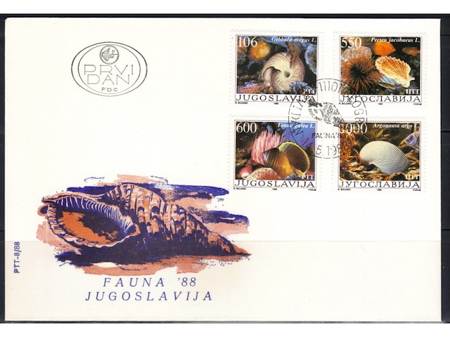 Fauna-Školjke 1988.,FDC