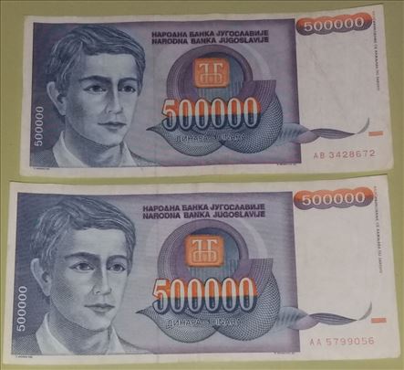 500.000 dinara-Mladić-1993-F-Lot 15 kom.-