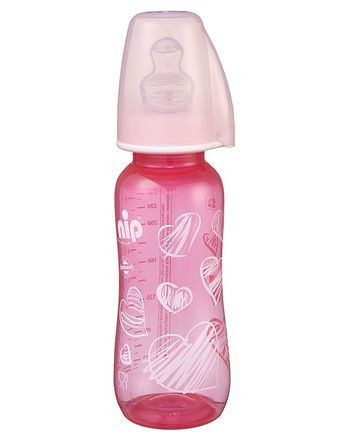 NIP pp flašica Trendy Girl 250ml sa silikonskom cuclom za mleko 0-6m ( A022346 )