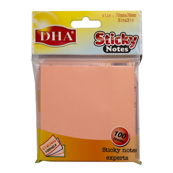 Stiker DHA 76x76 pink neon 100 listova