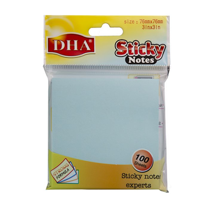 Stiker DHA 76x76 plavi pastel 100 listova