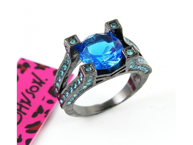 Swarovski prsten sa plavim kristalom