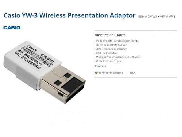 Casio YW-3 Wireless Presentation Adaptor