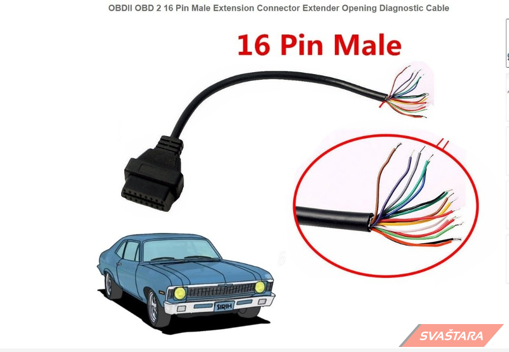 Dijagnostički kabl za OBD-II 4,6,9,12 i16 Pin